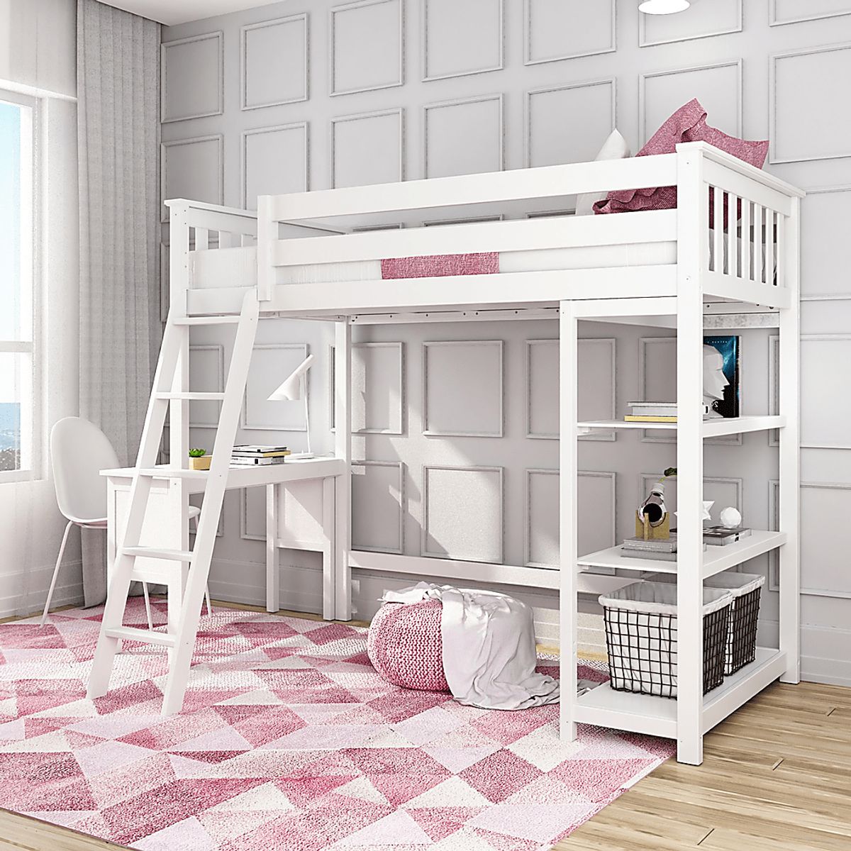 Bentonbrook White Colors,White Loft Bed | Rooms to Go