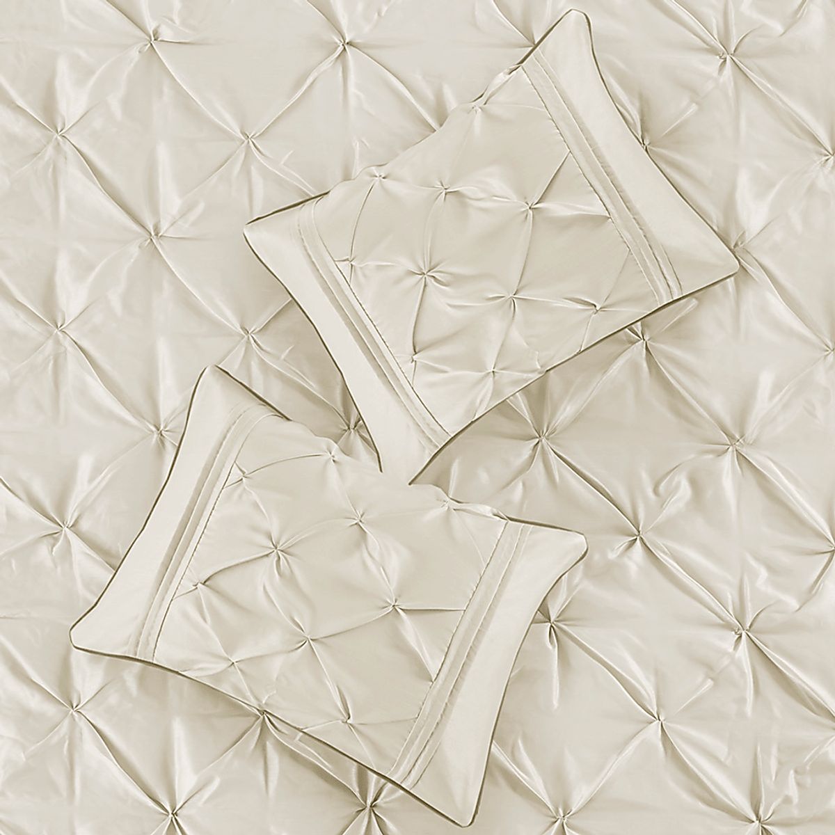 Bergerae Ivory Beige Cotton,Polyester Fabric 7 Pc King Comforter Set ...