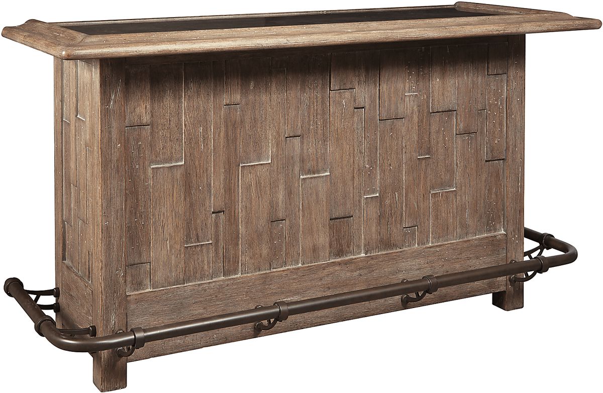 Berkman Brown Dark Wood Bar With 4 Barstools | Rooms to Go