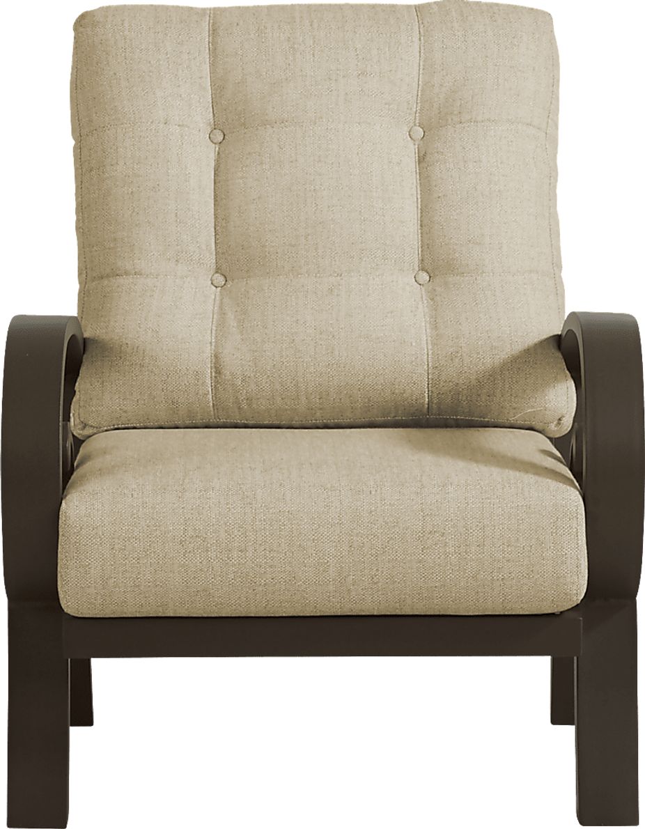 Bermuda Bay Aged Bronze 5 Pc Fire Pit Set with Straw Cushions - Rooms To Go