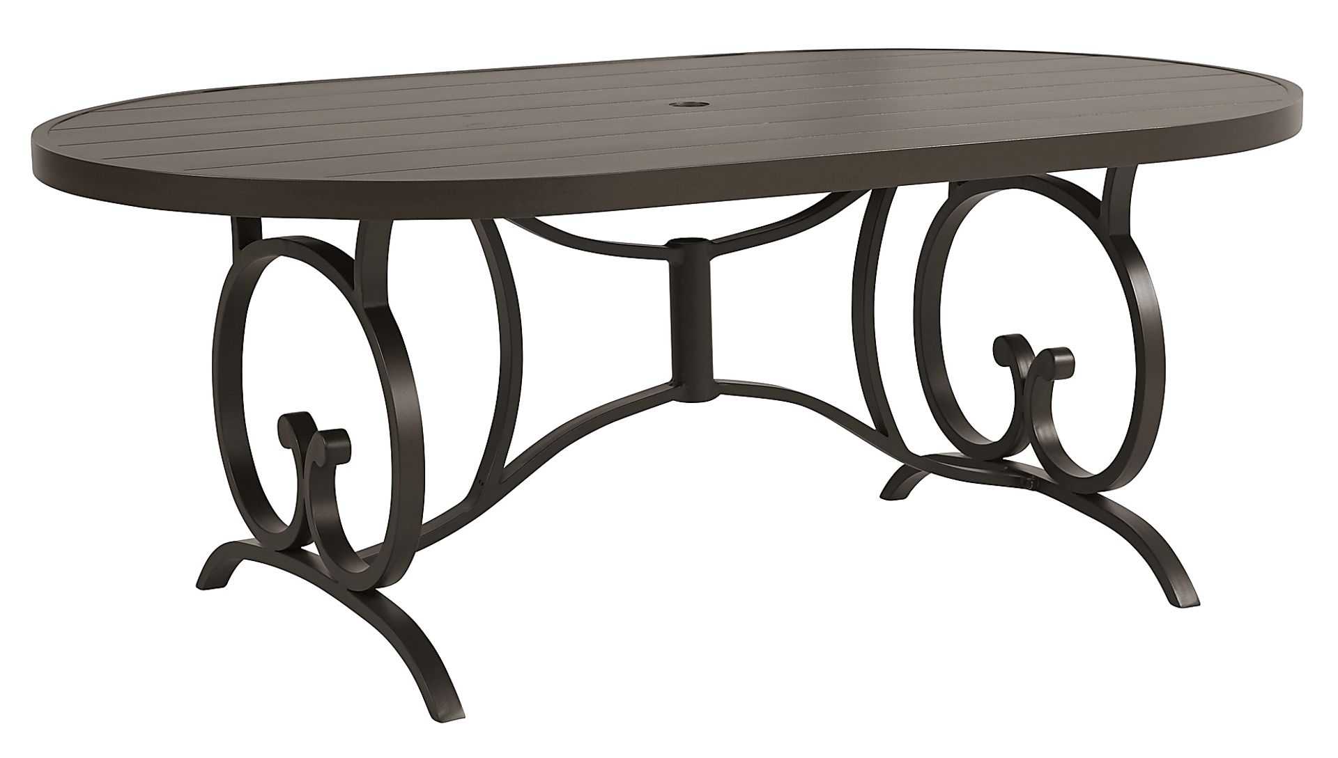 Lake Breeze Bronze Metal Aluminum Outdoor 78 in. Oval Dining Table ...