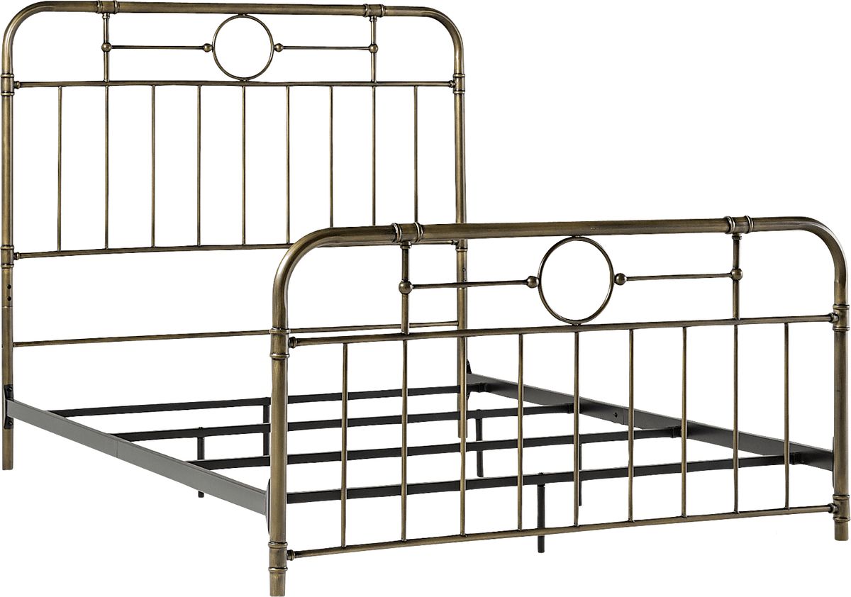 Bernius Bronze Metal Brown,Yellow Queen Bed | Rooms to Go
