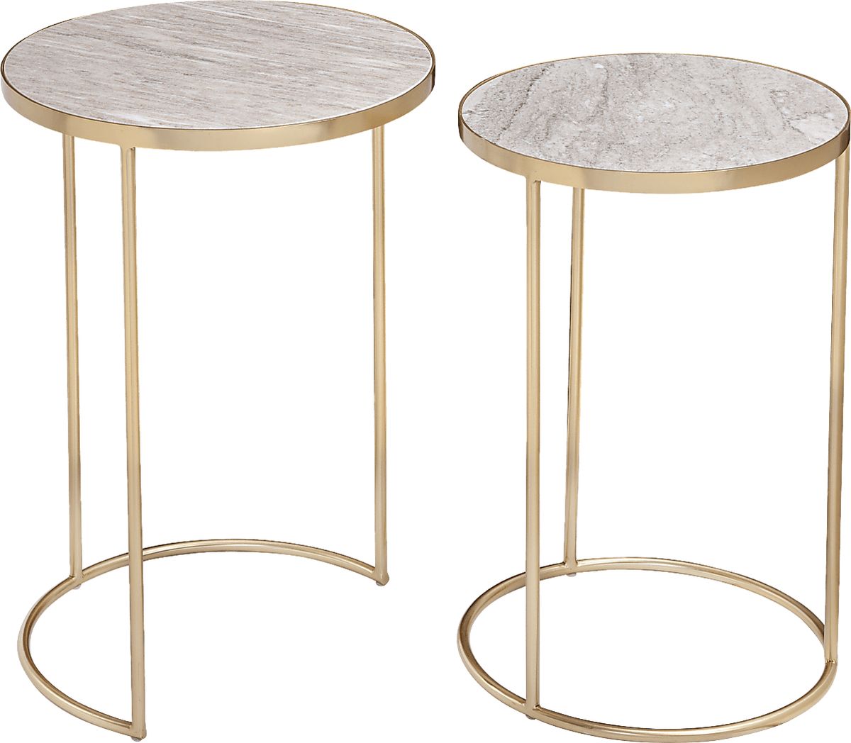 Berona White Colors,White Set Of 2 Nesting Tbale | Rooms to Go