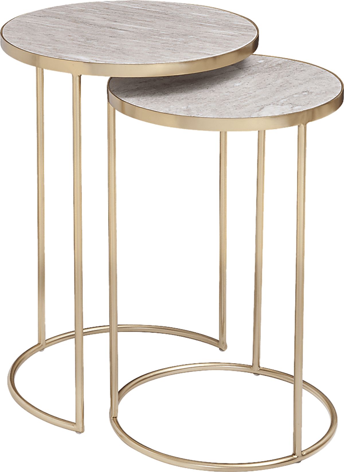 Berona White Colors,White Set Of 2 Nesting Tbale | Rooms to Go