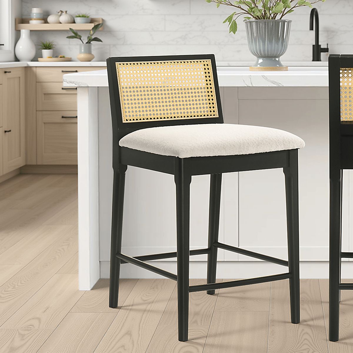 Berryware Black Fabric Counter Stool | Rooms to Go
