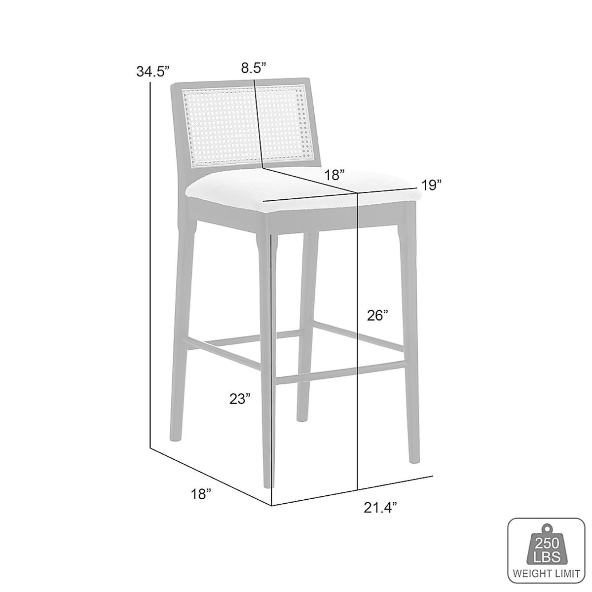Berryware Black Fabric Counter Stool | Rooms to Go