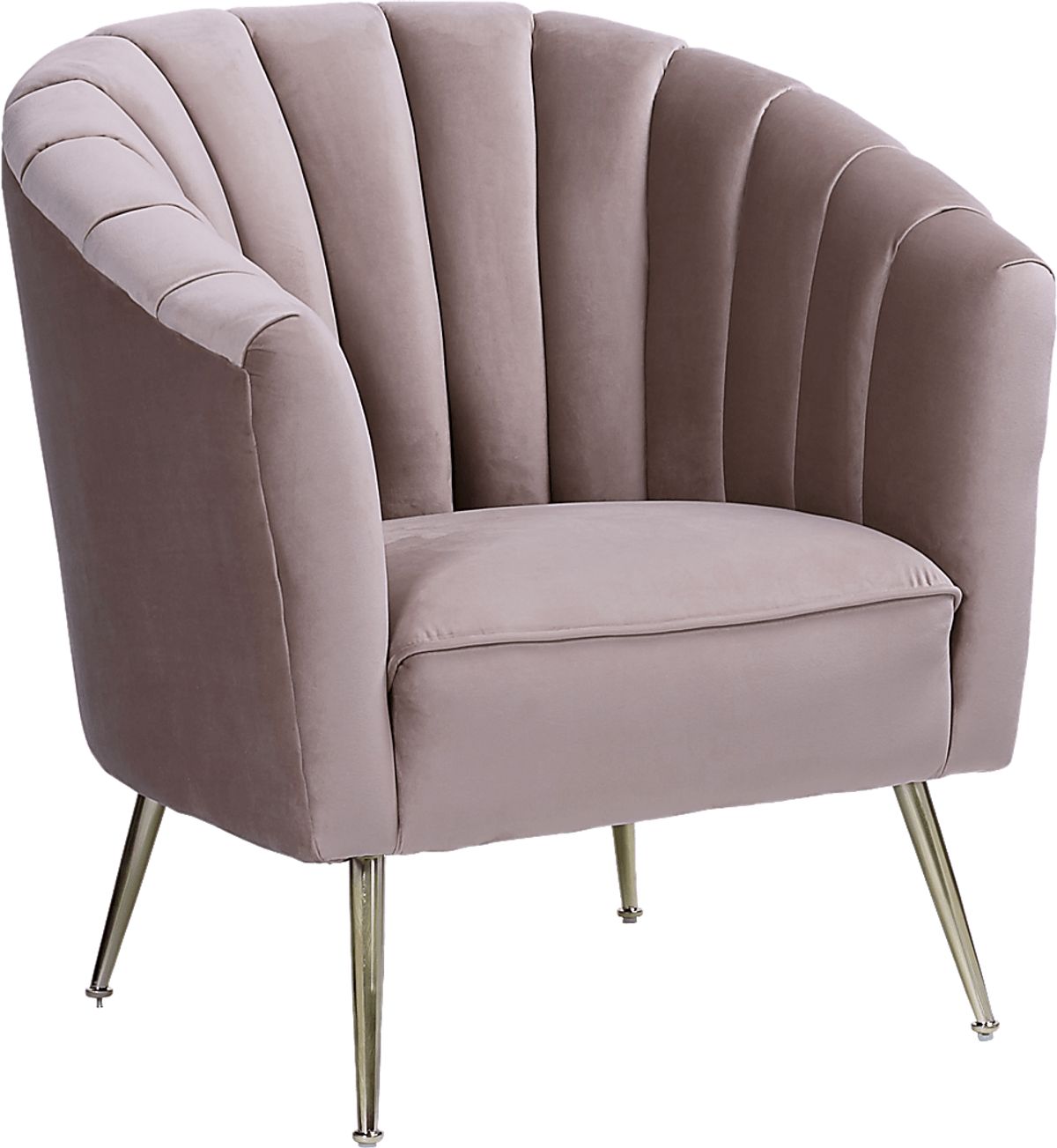 Bersal Blush Beige Velvet Plush Accent Chair | Rooms to Go