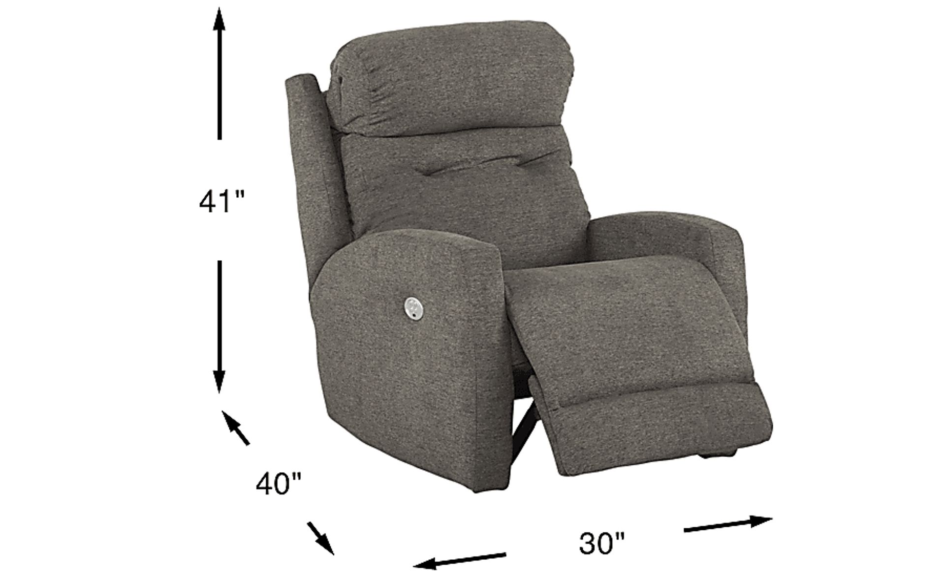 Bessemer Gray Microfiber Dual Power Recliner | Rooms to Go