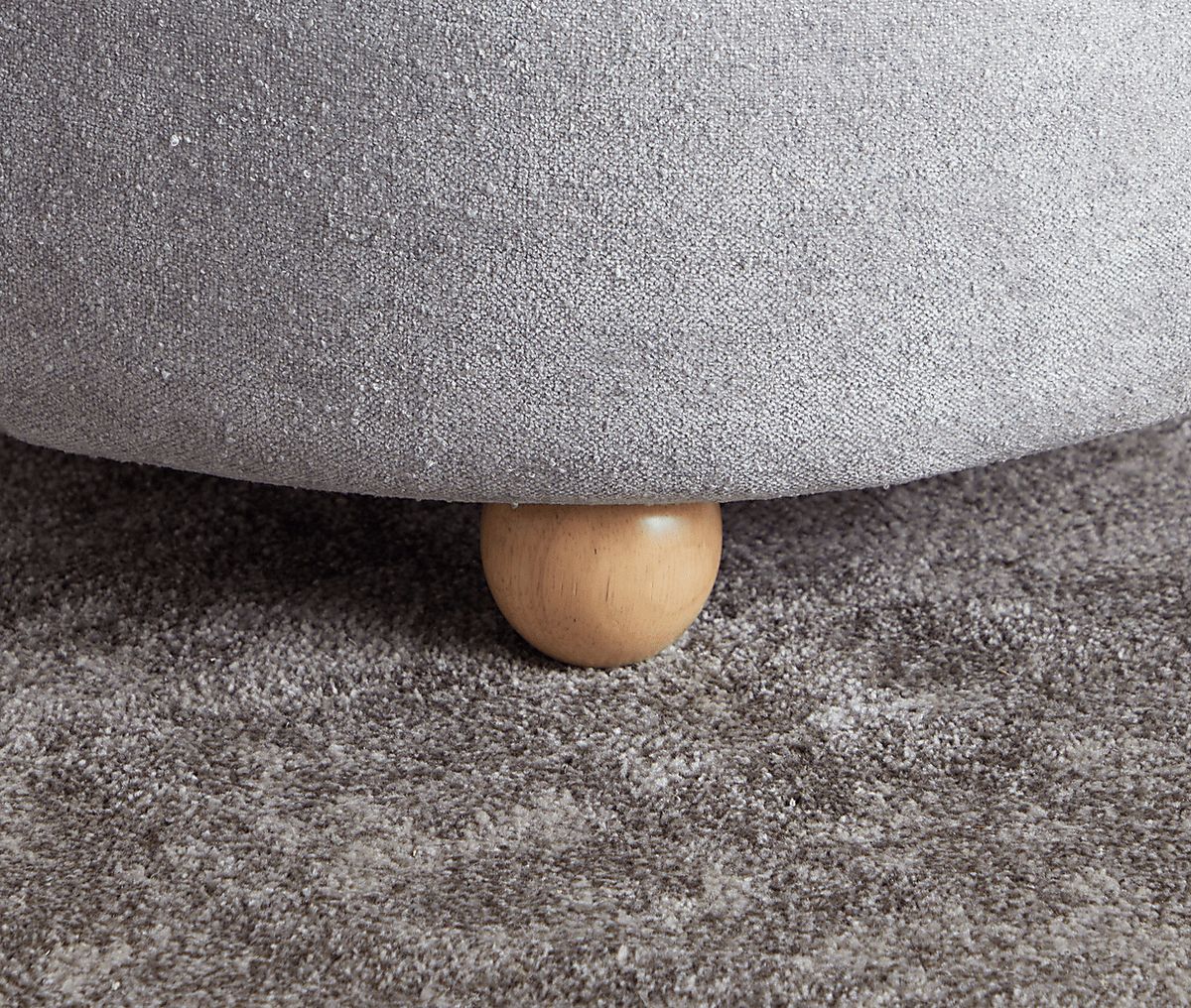 Betana Natural Light Wood Gray Fabric Ottoman | Rooms to Go