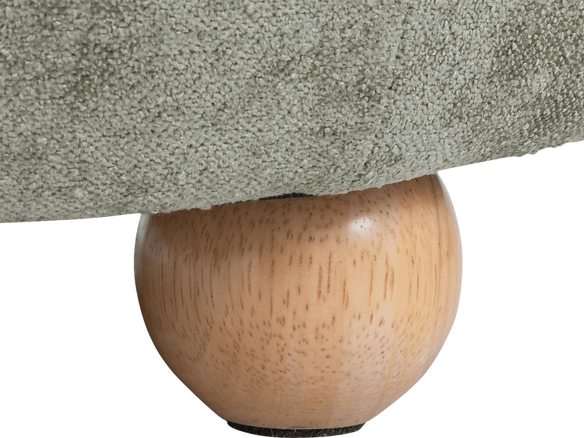 Betana Natural Light Wood Green Fabric Ottoman | Rooms to Go