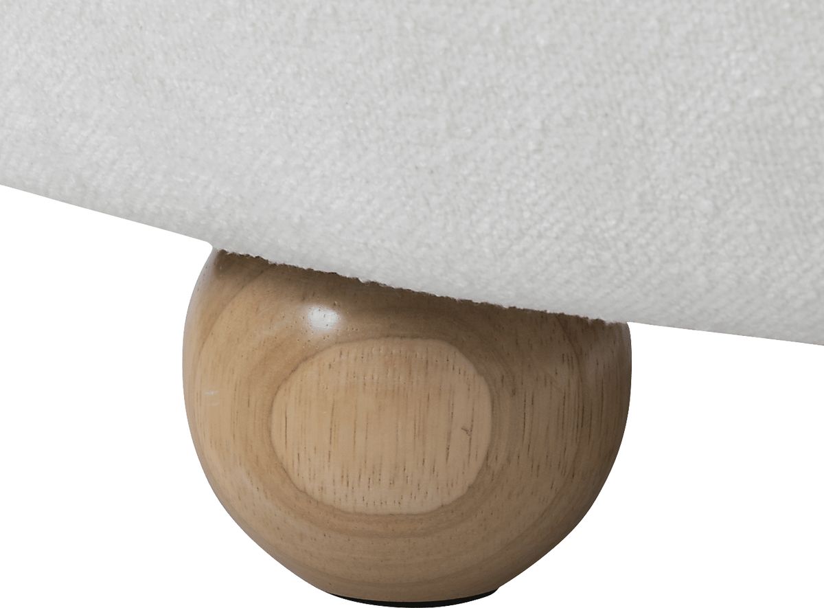 Betana Natural Light Wood White Fabric Ottoman | Rooms to Go
