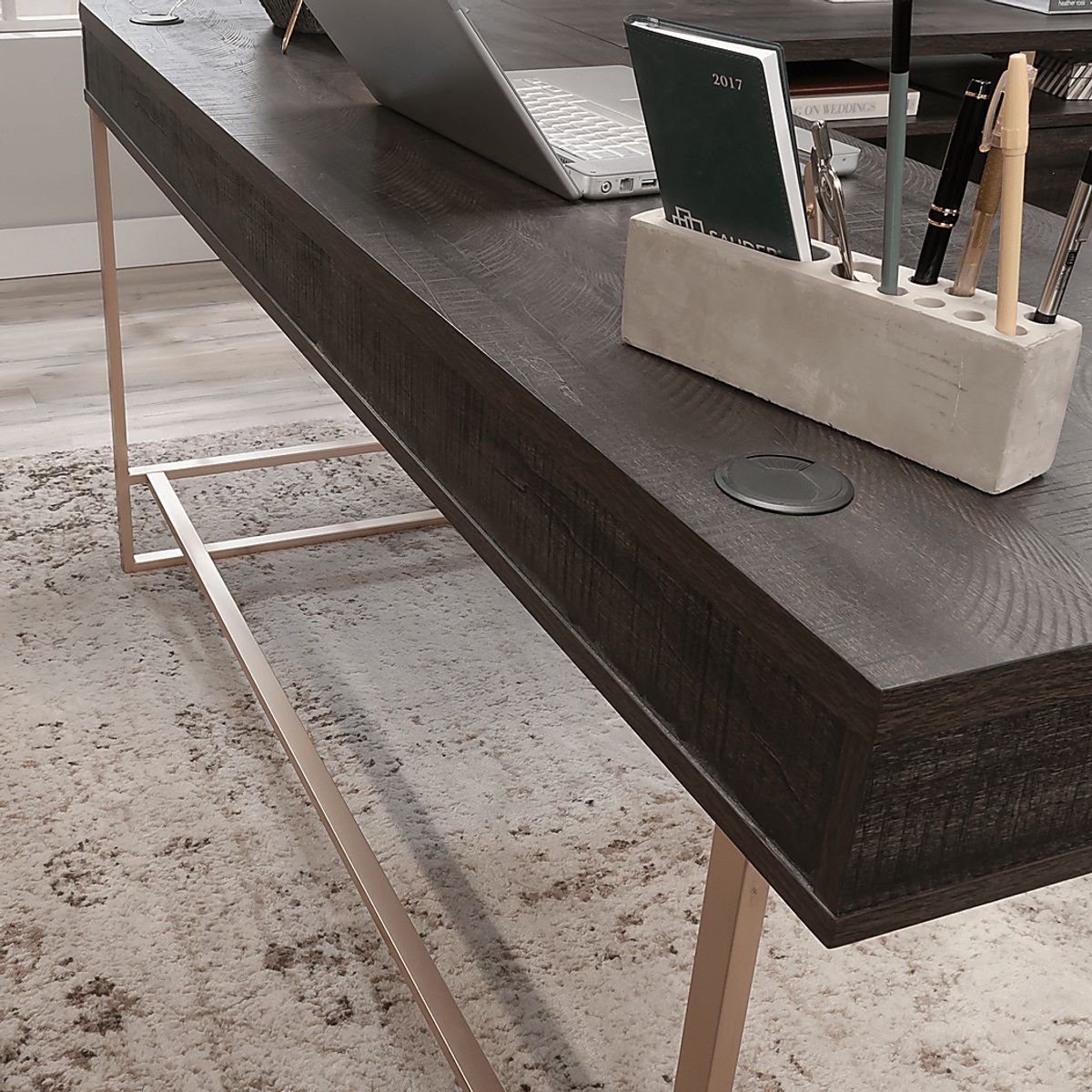 Betanray Dark Brown L Desk | Rooms to Go