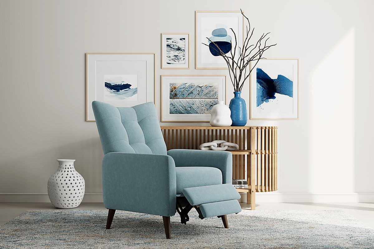 Bethany Green Boucle Push Back Recliner | Rooms to Go