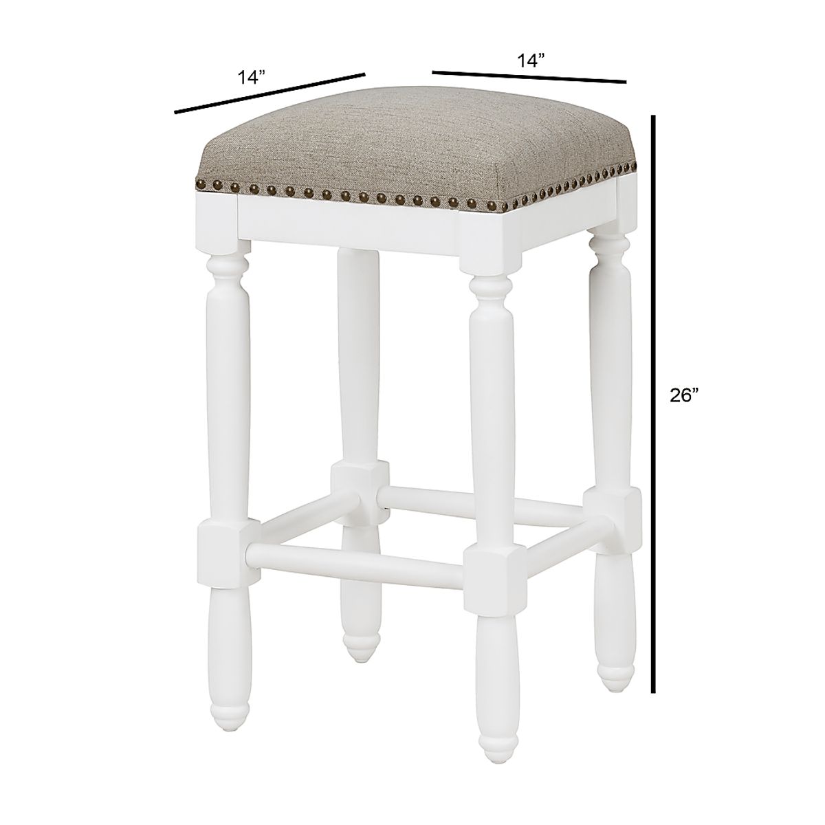 Betram White Colors,White Beige Counter Height Stool | Rooms to Go