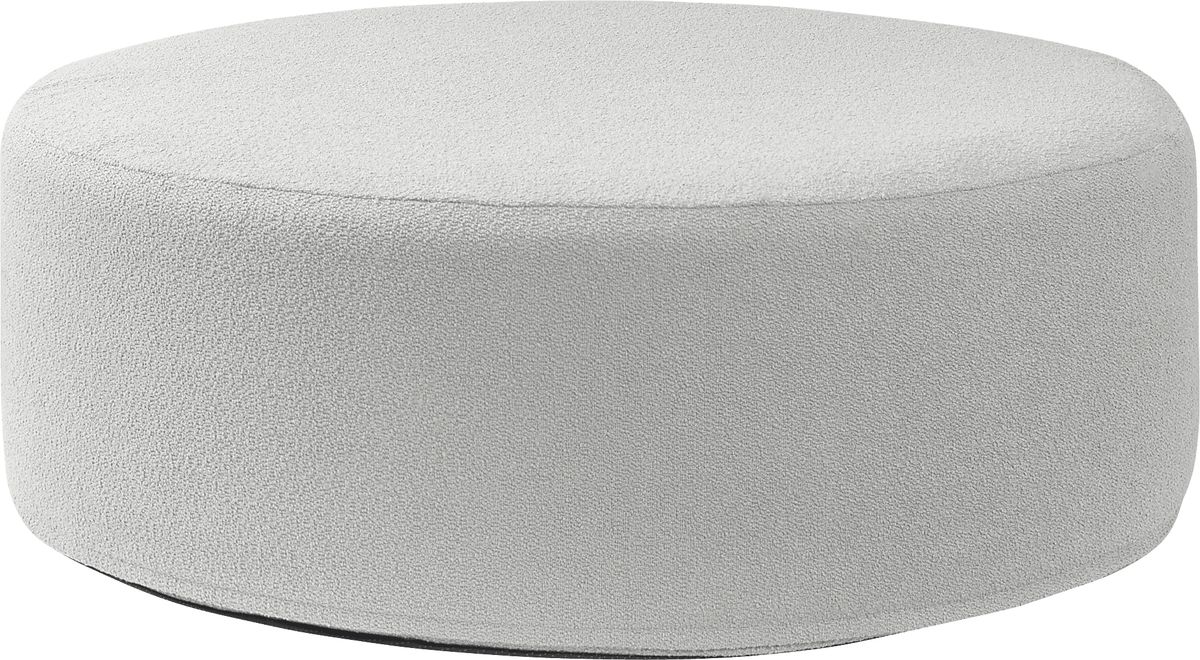 Bevina II Silver Gray Polyester Fabric Large Ottoman | Rooms to Go