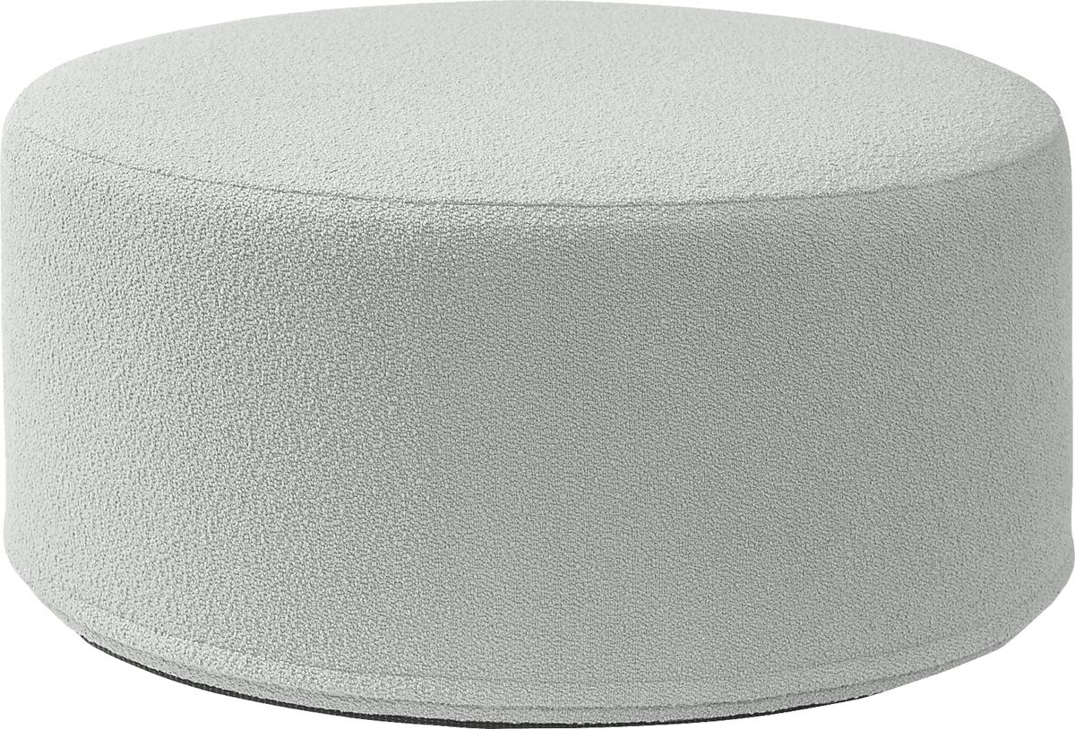 Bevina II Silver Gray Polyester Fabric Ottoman | Rooms to Go