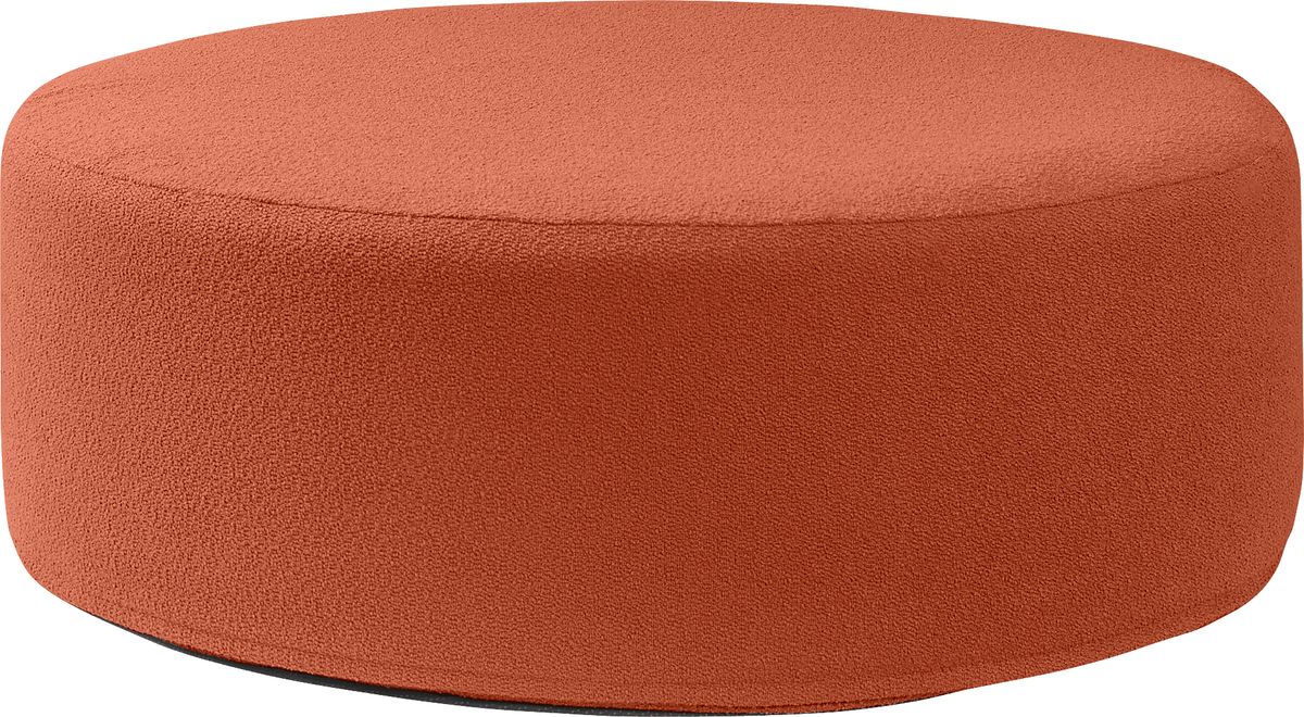 Bevina II Terracotta Orange Polyester Fabric Large Ottoman | Rooms to Go