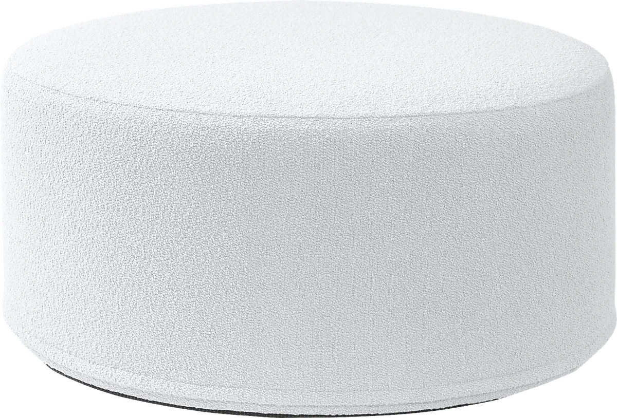 Bevina II White Polyester Fabric Ottoman | Rooms to Go