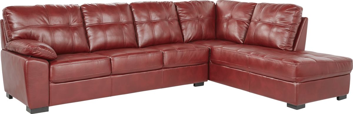 Bexley Square Red Polyester Fabric 2 Pc Sectional | Rooms to Go