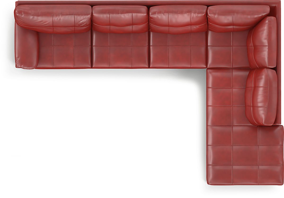 Bexley Square Red Polyester Fabric 2 Pc Right Arm Chaise Sectional ...