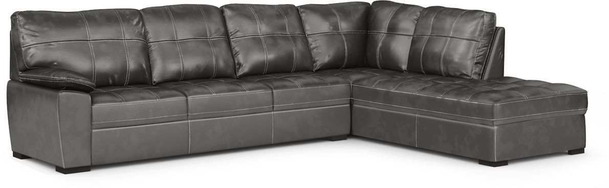 Bexley Square Slate Gray Polyester Fabric 2 Pc Right Arm Chaise ...
