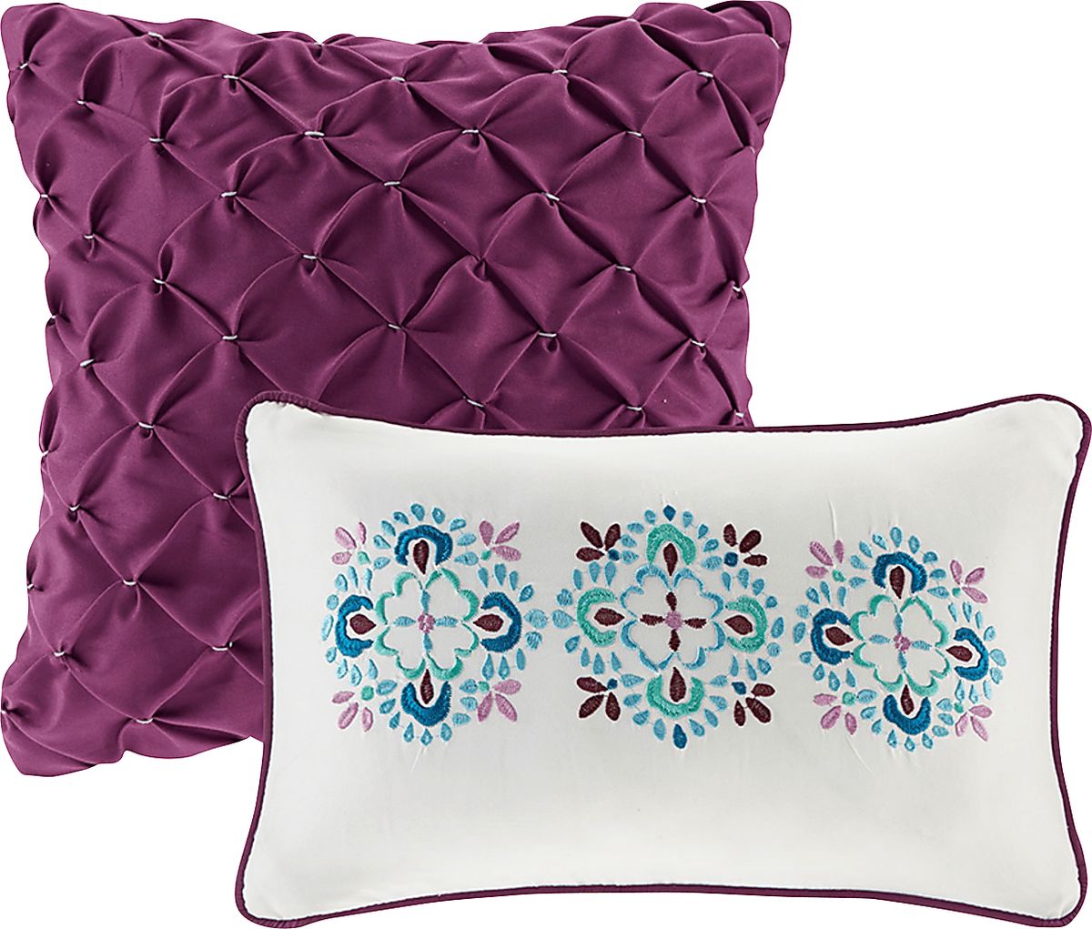 Bezzy Purple Red Full Quilt Set | Rooms to Go