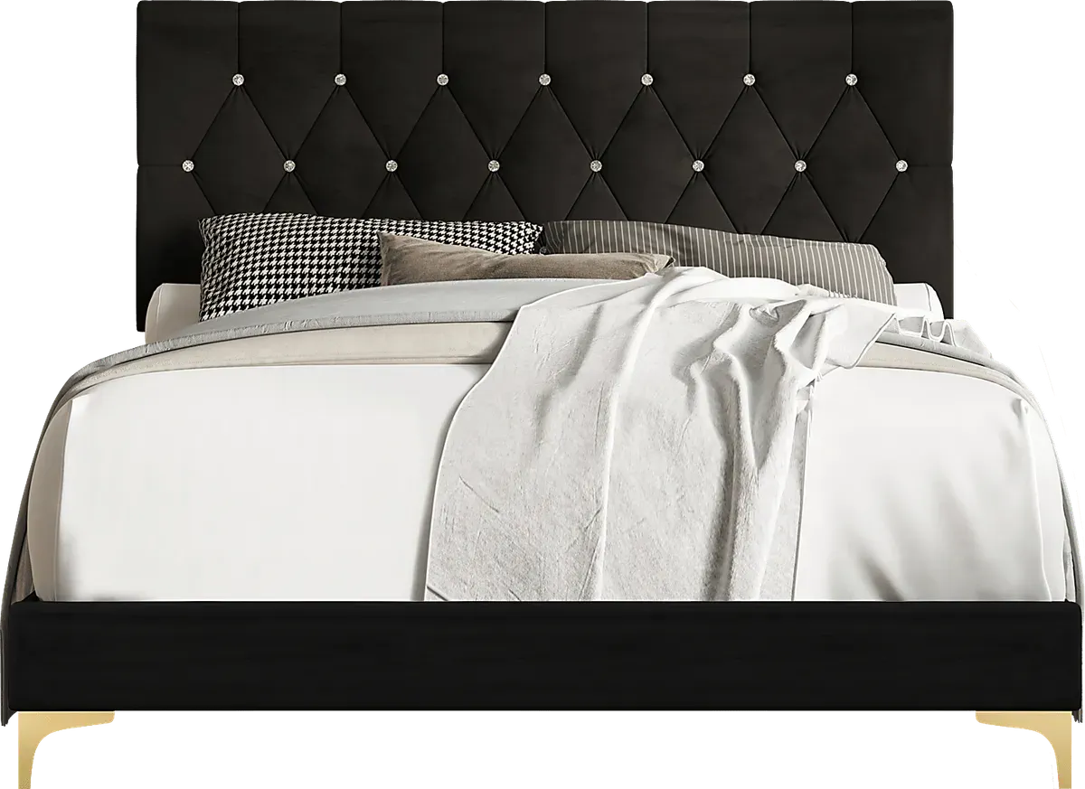 Bickley Black Black,Colors Polyester Fabric Full Bed W/ Bench | Rooms to Go