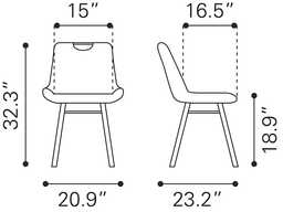Bidelle Black Black,Colors Polyester Fabric Dining Chair Set Of 2 ...