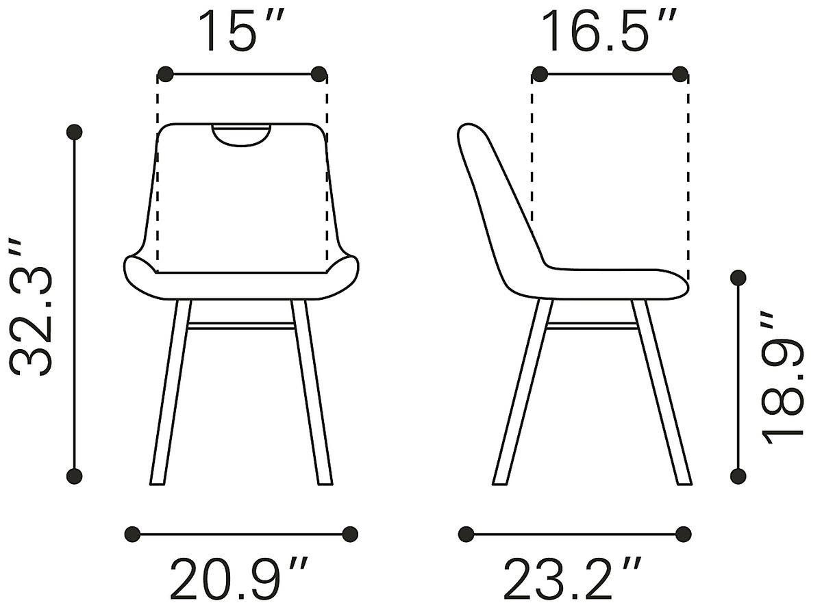 Bidelle Black Black,Colors Polyester Fabric Dining Chair Set Of 2 ...