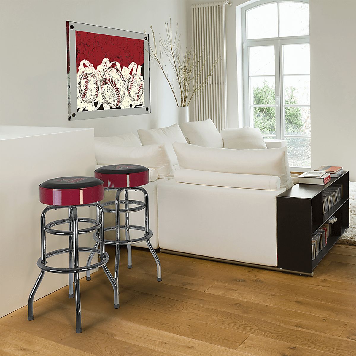 Big Team Mlb Chrome Metal Swivel Bar Height | Rooms to Go