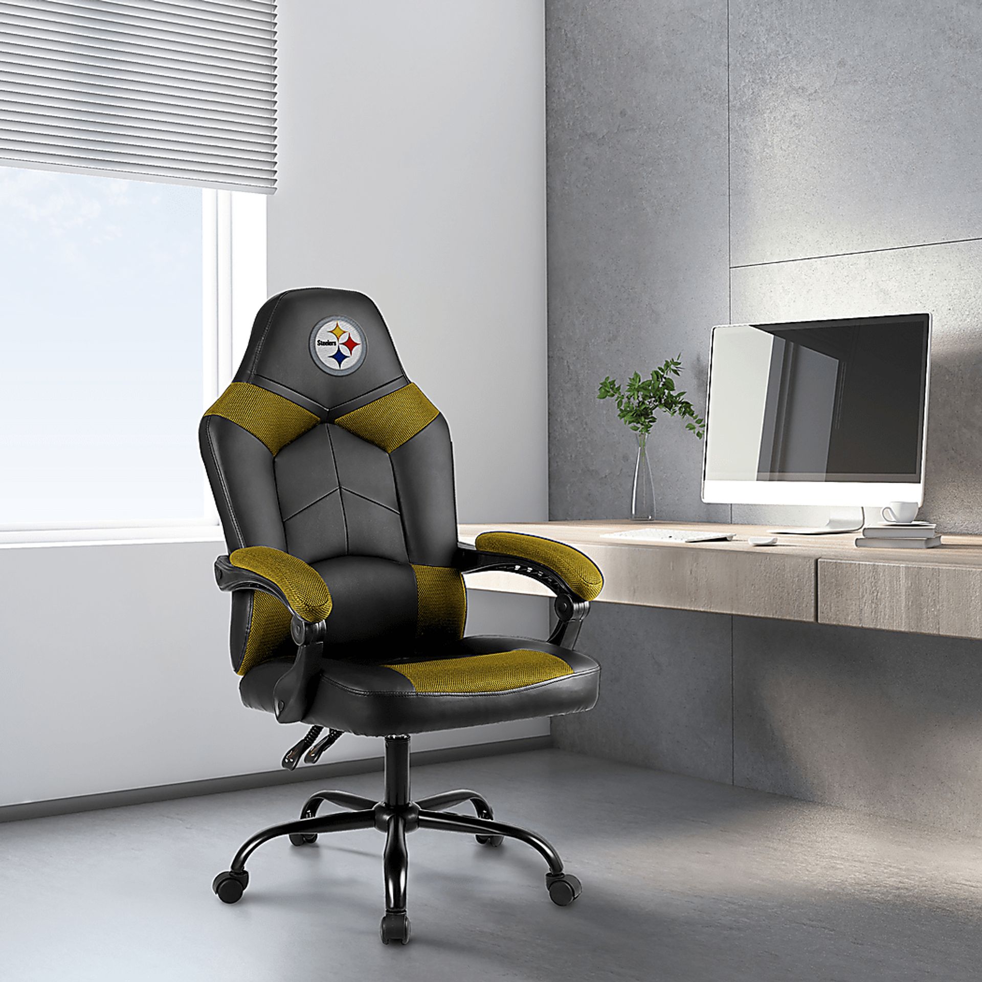 Big Team Yellow Polyester,Steel,Vinyl Fabric Office Chair | Rooms to Go
