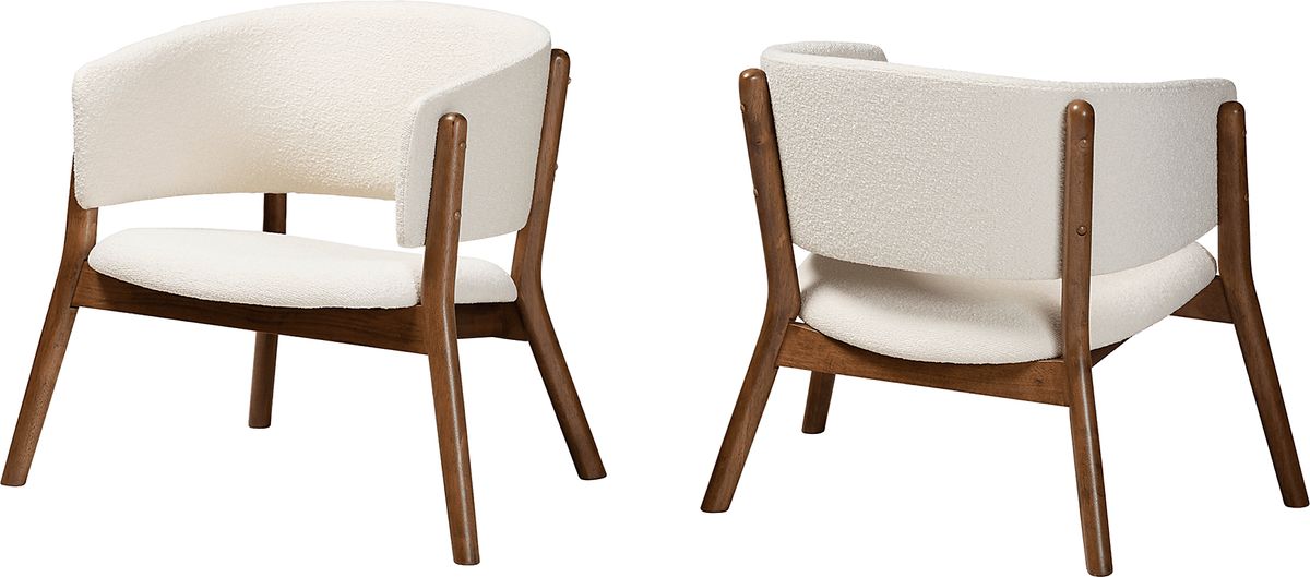 Bigney Cream Beige Polyester Fabric Accent Chair, Set Of 2 | Rooms to Go