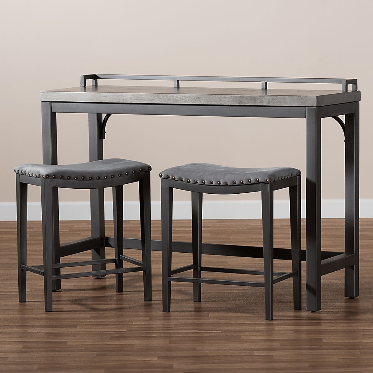 Bilyeu Gray 3 Pc Counter Height Table Set | Rooms to Go