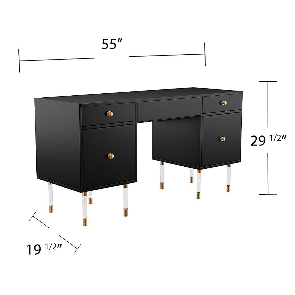 Bistineau Black Desk | Rooms to Go