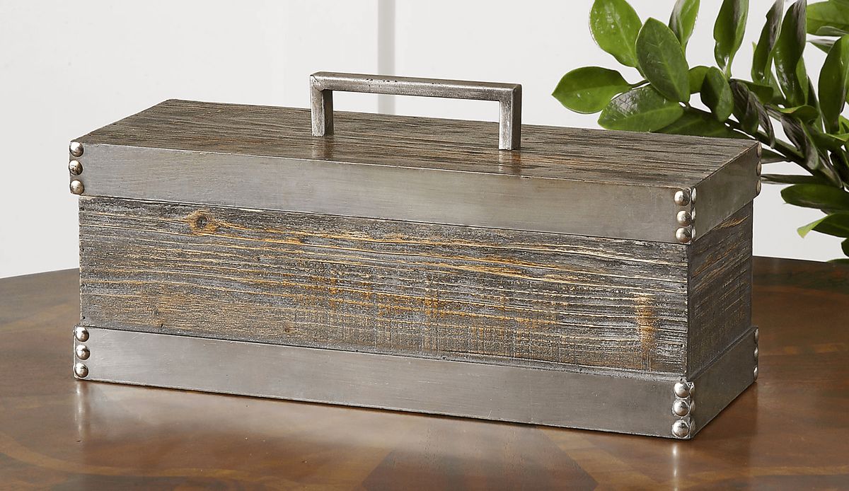 Bistineau Brown Dark Wood Decorative Box | Rooms to Go