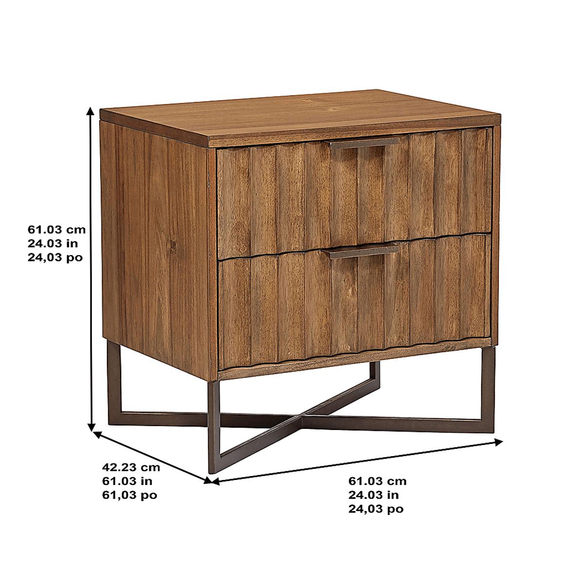 Bitteroot Brown Dark Wood Nightstand | Rooms to Go