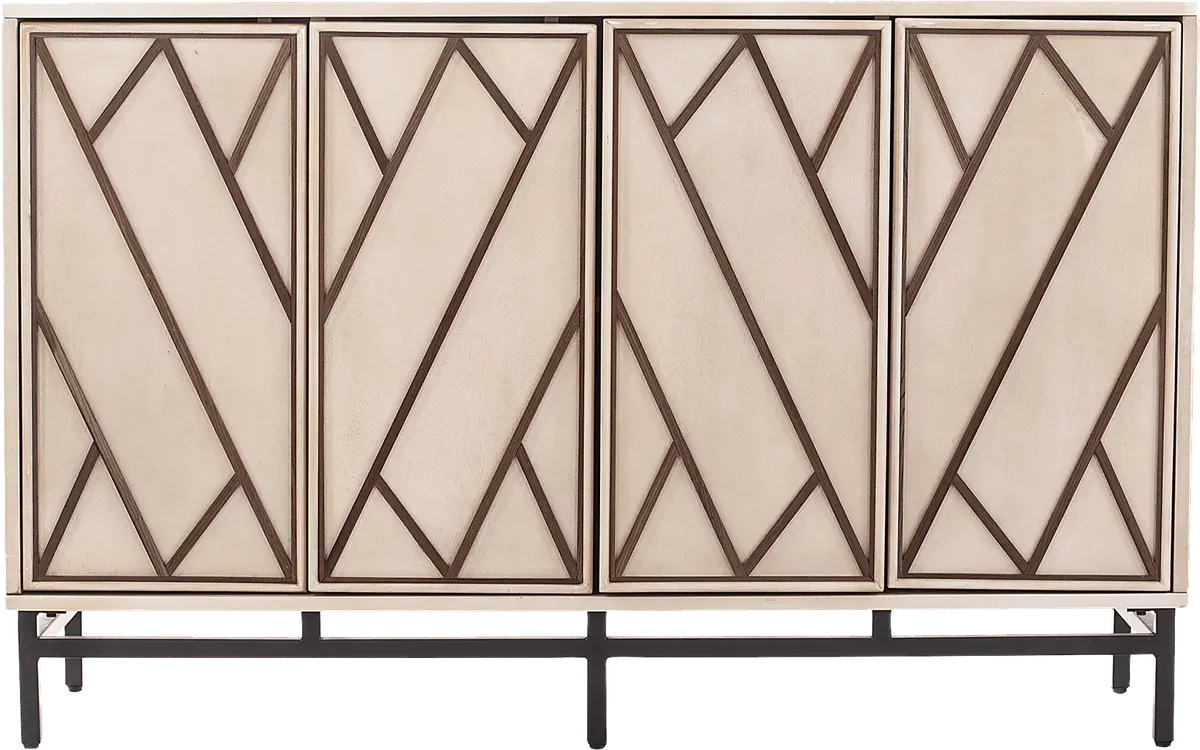 Blagden Cream Colors,Light Wood,White Buffet | Rooms to Go