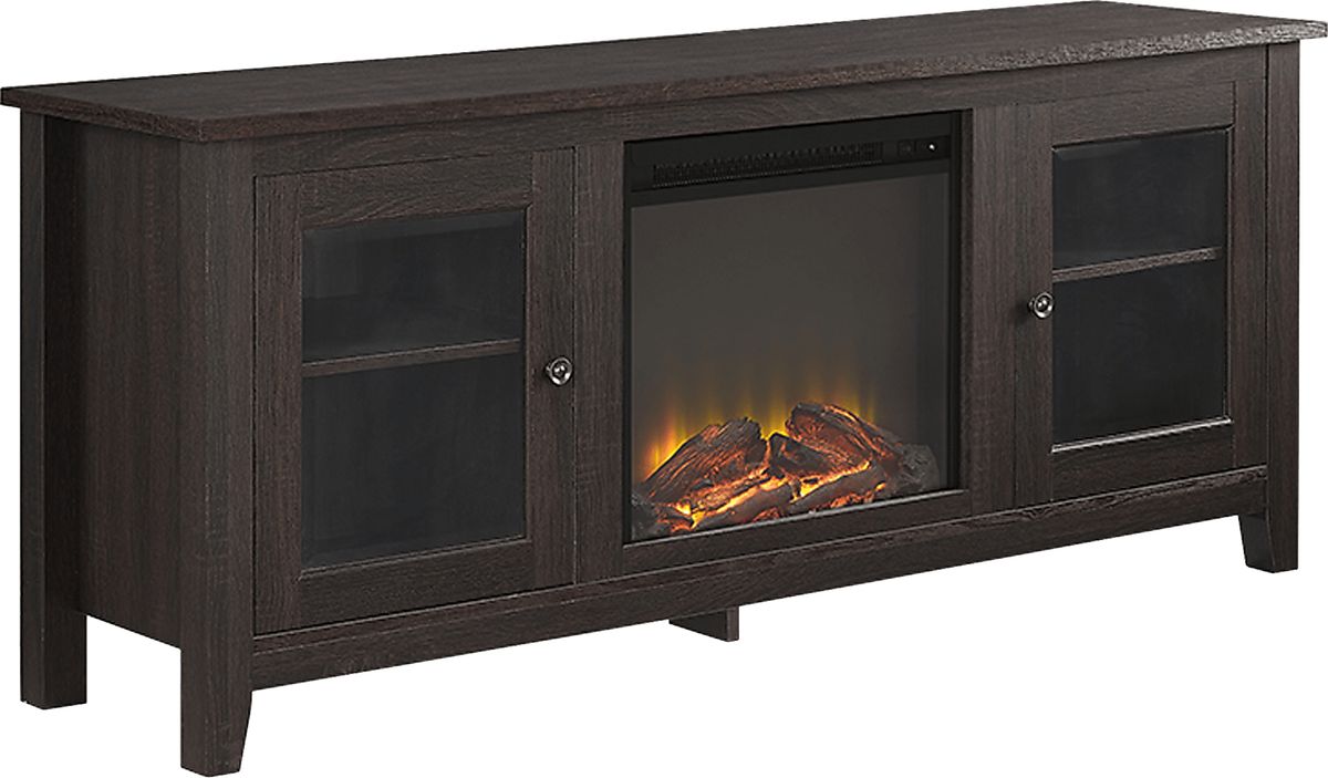 Blaize Espresso Dark Wood Firebox Console | Rooms to Go