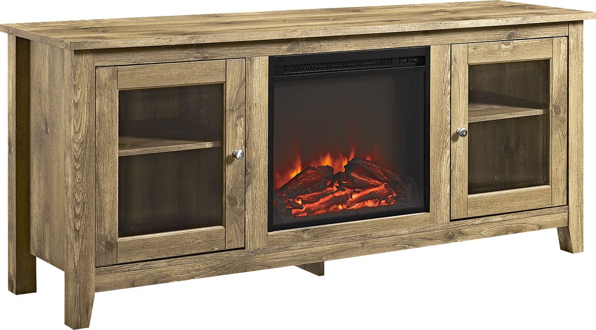 Blaize Natural Light Wood Firebox Console | Rooms to Go
