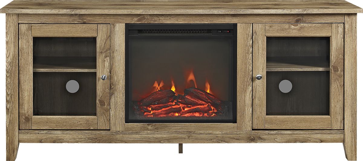 Blaize Natural Light Wood Firebox Console | Rooms to Go