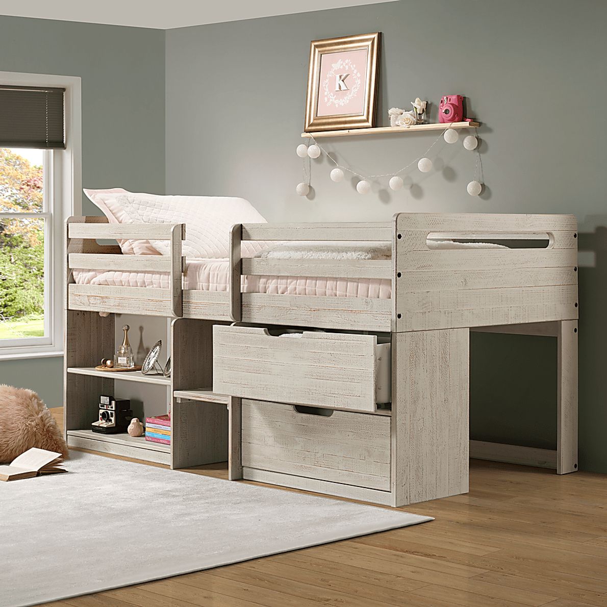 Blanchard Gray Twin Low Loft Bed - Rooms To Go