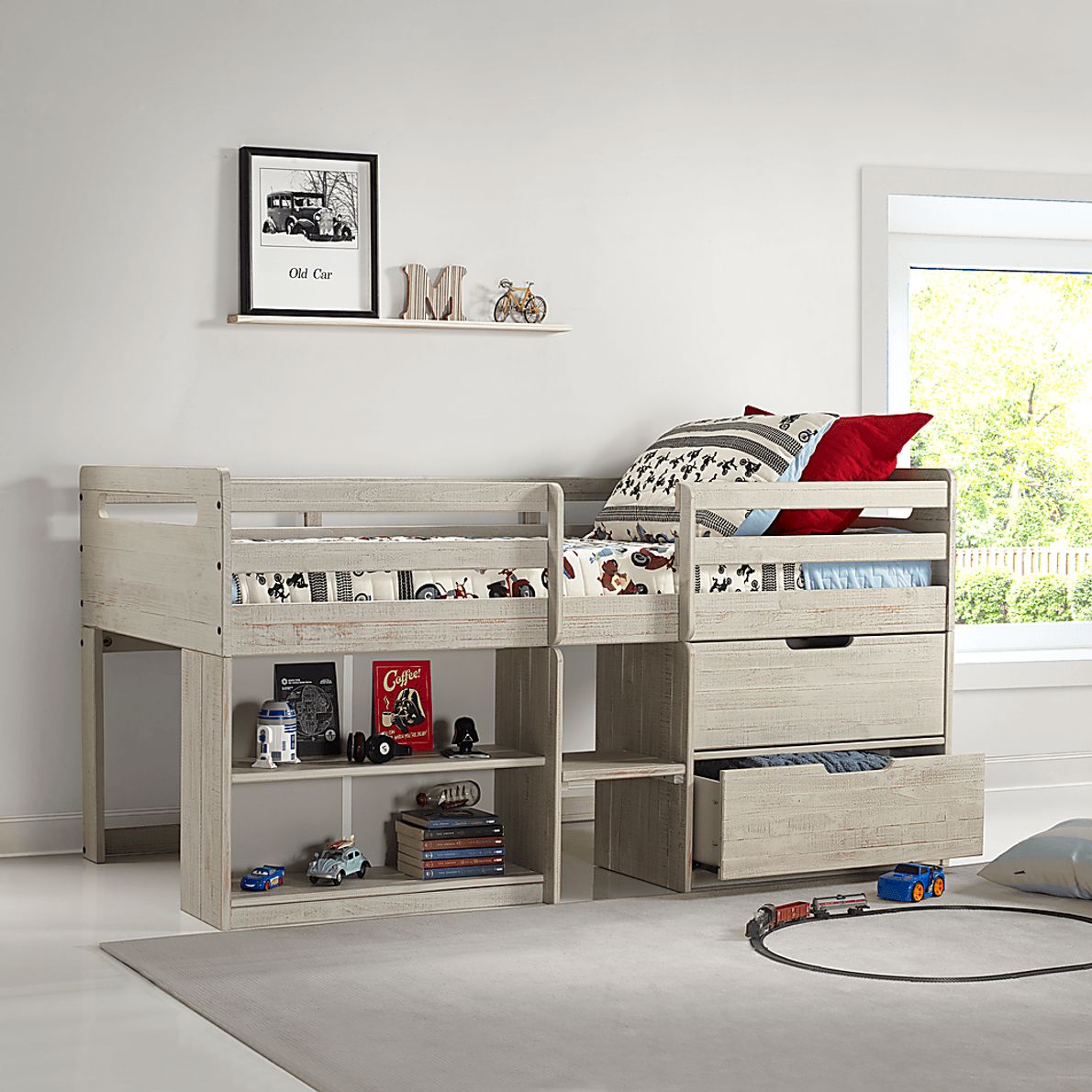 Blanchard Gray Twin Low Loft Bed - Rooms To Go
