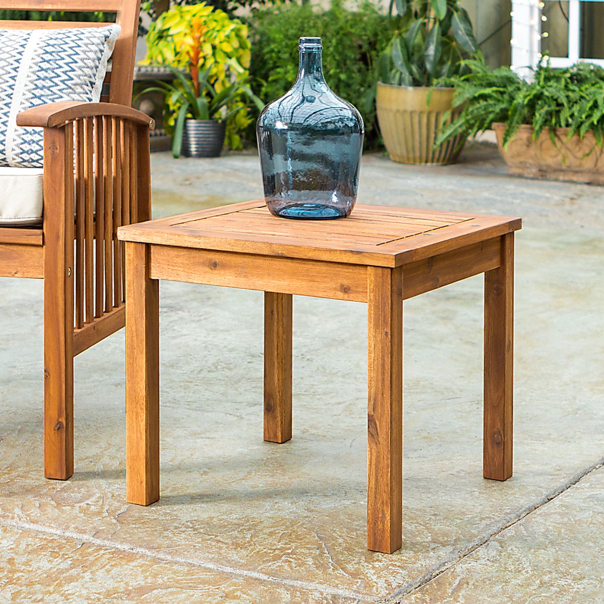 Blandin Brown Dark Wood Outdoor End Table | Rooms to Go
