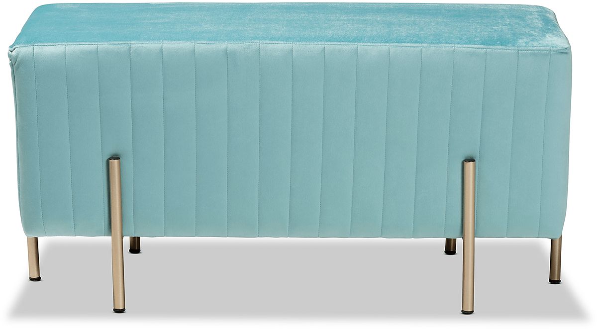 Blanning Blue Polyester Fabric Ottoman | Rooms to Go