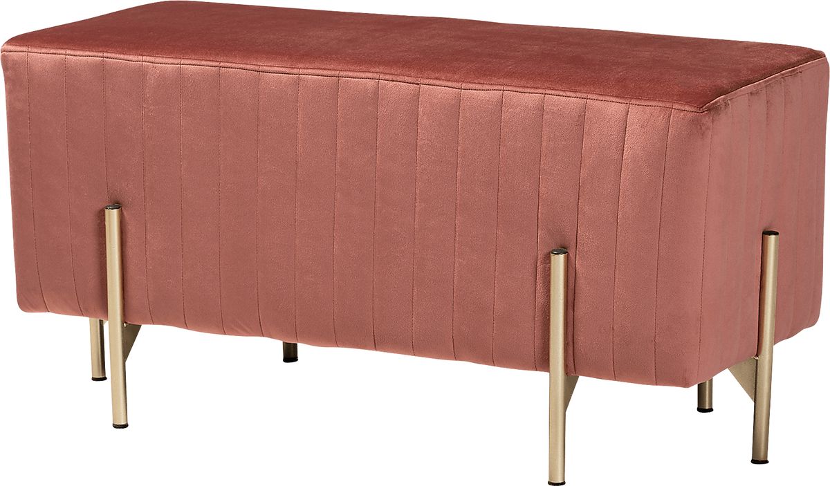 Blanning Pink Polyester Fabric Ottoman | Rooms to Go