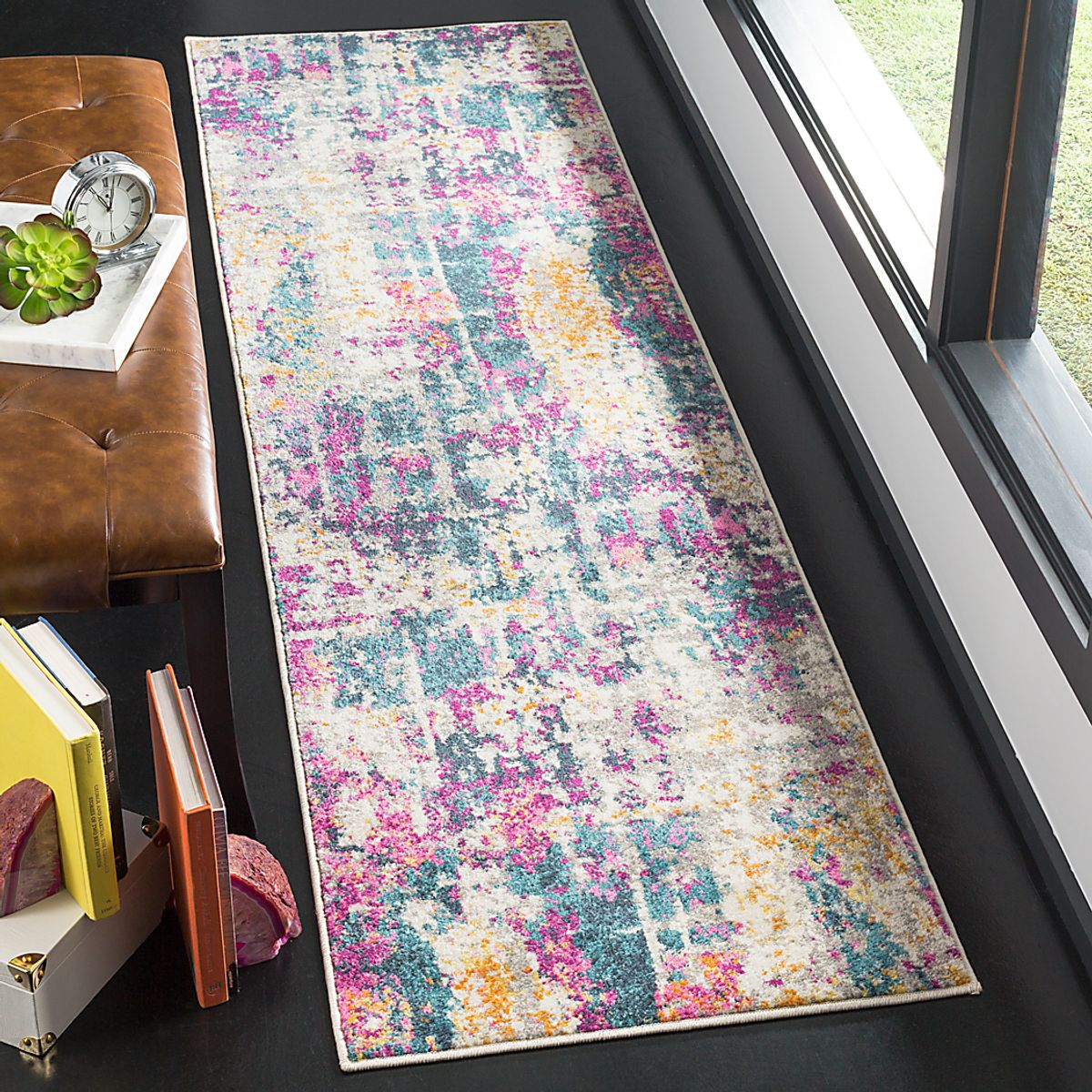 Blanton Rowe Blue Polypropylene Fabric Rug | Rooms to Go