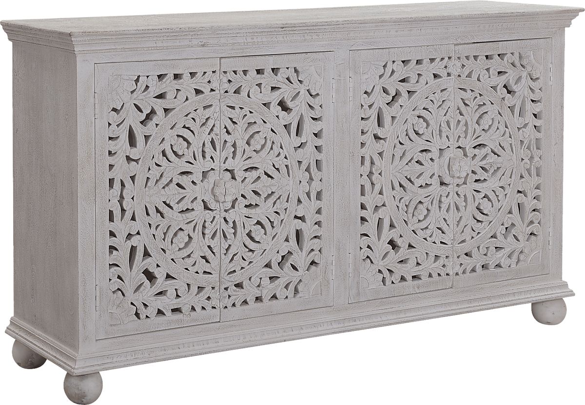 Blasdell White Colors,White Credenza | Rooms to Go