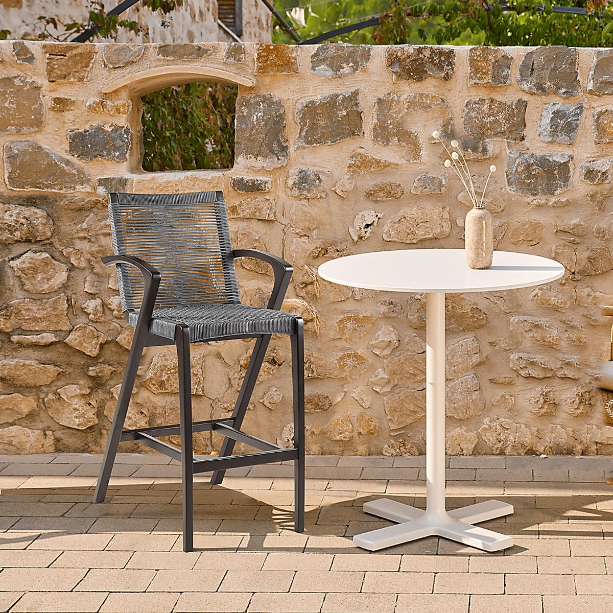 Blavis Polypropylene Fabric Outdoor Counter Stool | Rooms to Go