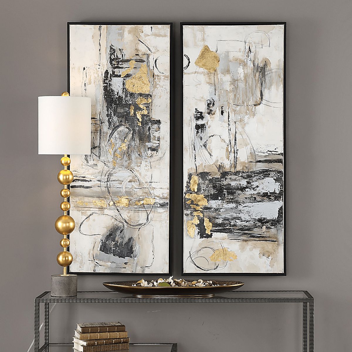 Blazing Zone Gold Colors,Metal Artwork, Set Of 2 | Rooms to Go