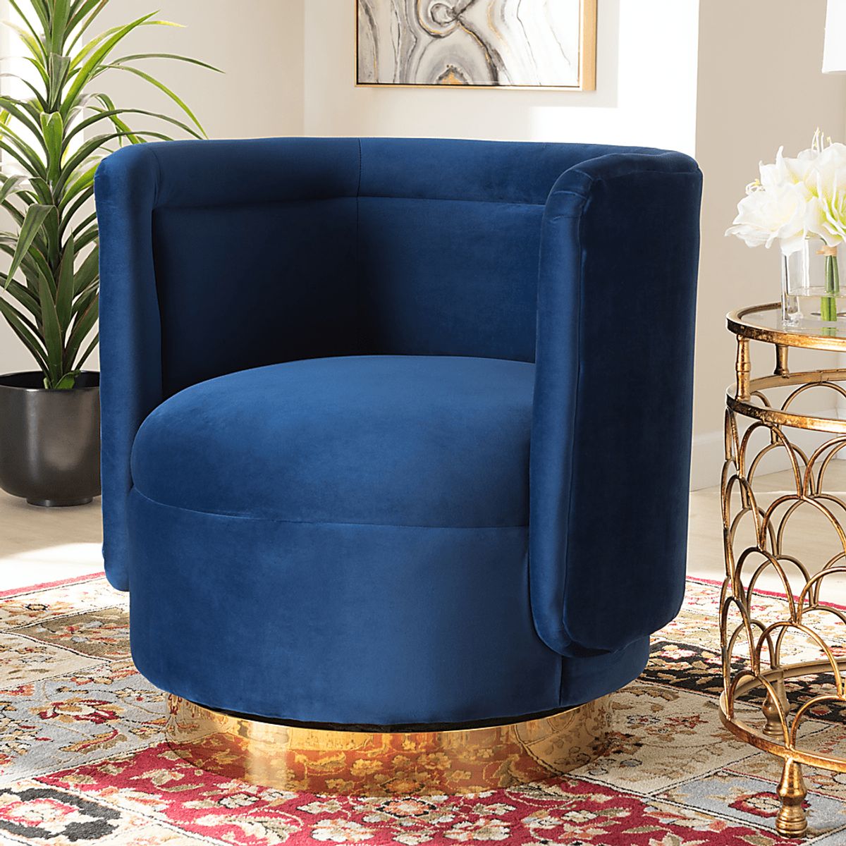 Boek Blue Colors Polyester Fabric Swivel Upholstered | Rooms to Go